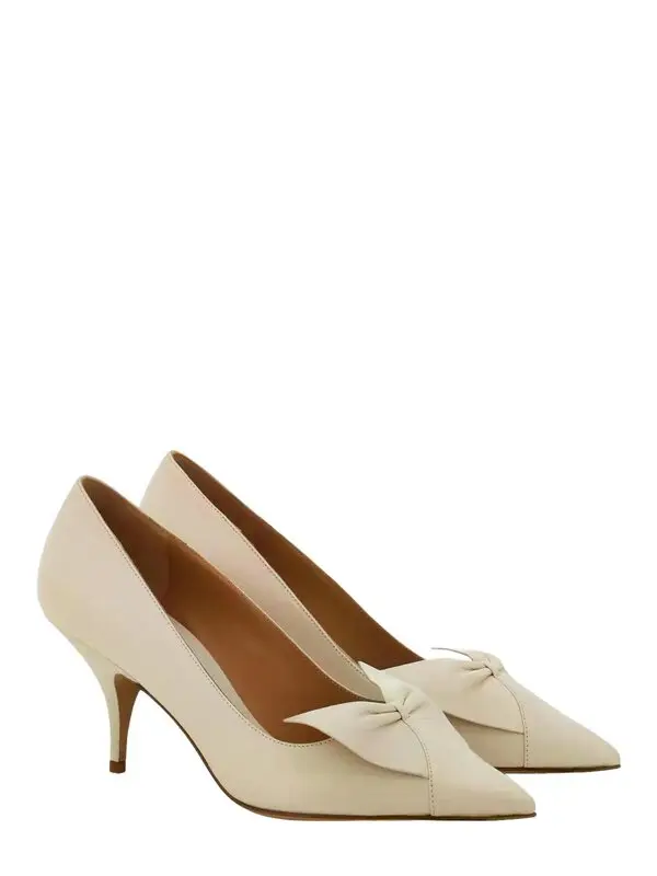 FERRAGAMO 70mm Bow Leather Pumps - White