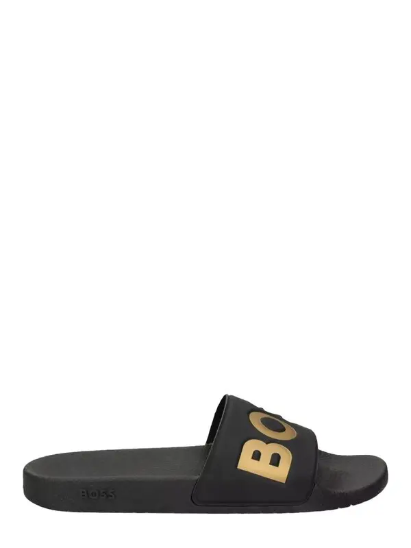 BOSS Logo-print Slide Sandals - Black