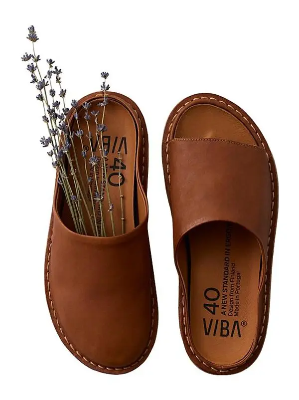 VIBAE Roma Mules - Cognac Brown