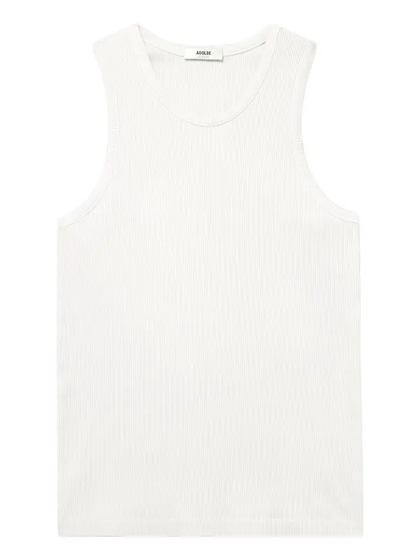 AGOLDE Viggo Ribbed Tank Top - Neutrals