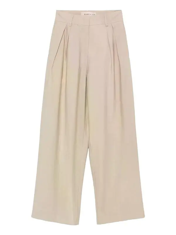 BLANCA VITA Pleated Trousers - Neutrals