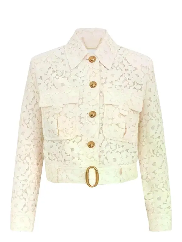 Zimmermann Cotton-blend Lace Jacket - Neutrals
