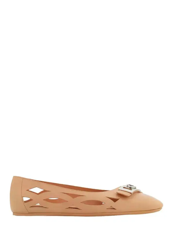 FERRAGAMO Leather Ballerinas - Pink