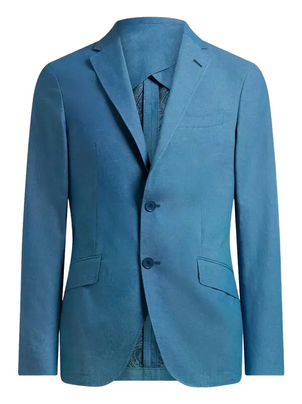 Etro Cotton Single-breasted Blazer - Blue