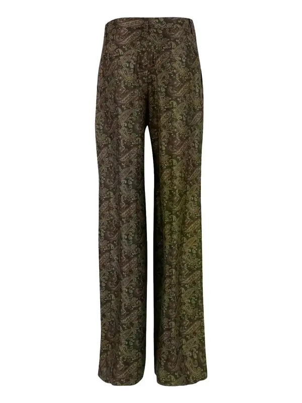 Saint Laurent Silk Straight-leg Trousers - Brown