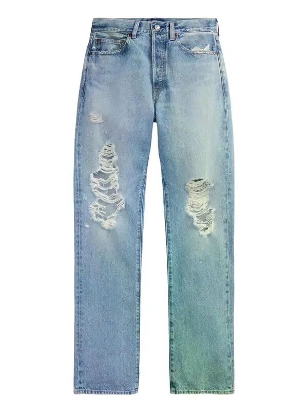 Polo Ralph Lauren Distressed Five-pocket Jeans - Blue