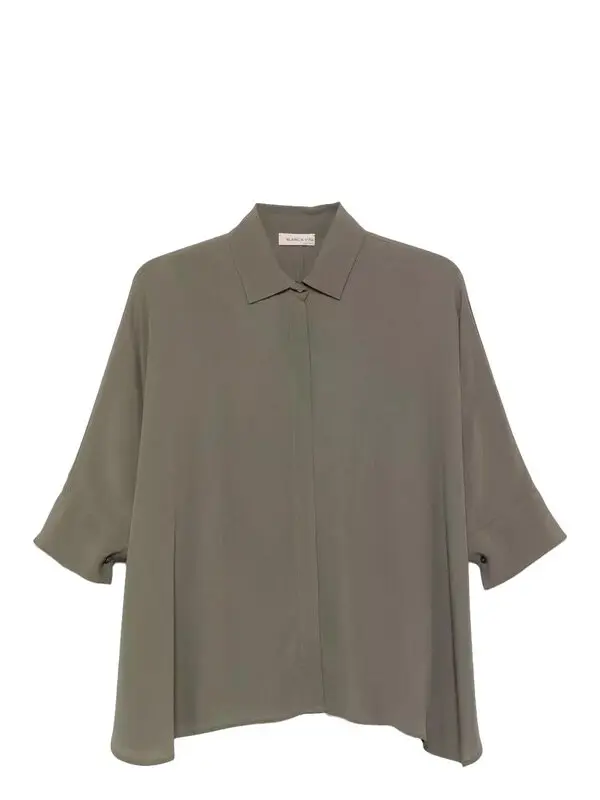 BLANCA VITA Batwing-sleeves Shirt - Green