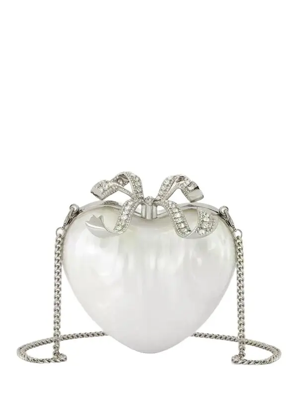 SELF-PORTRAIT Heart Clutch - White