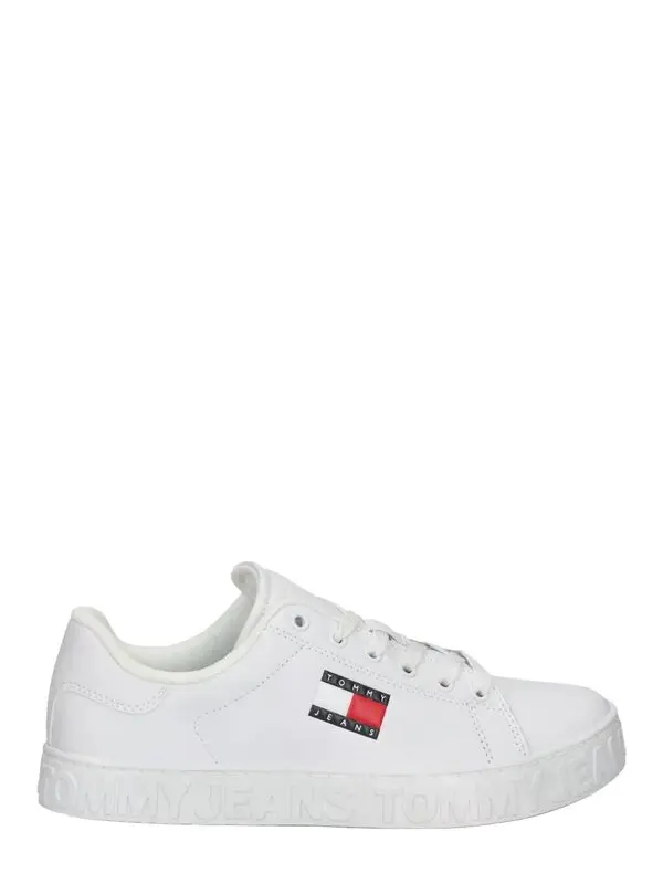 Tommy Hilfiger Logo-print Leather Sneakers - White
