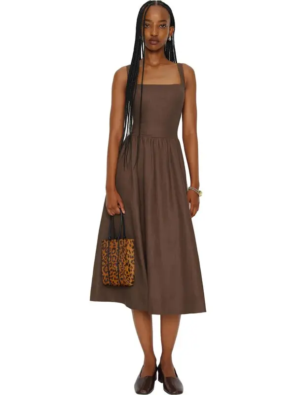 REFORMATION Janu Linen Dress - Chocolate Cake