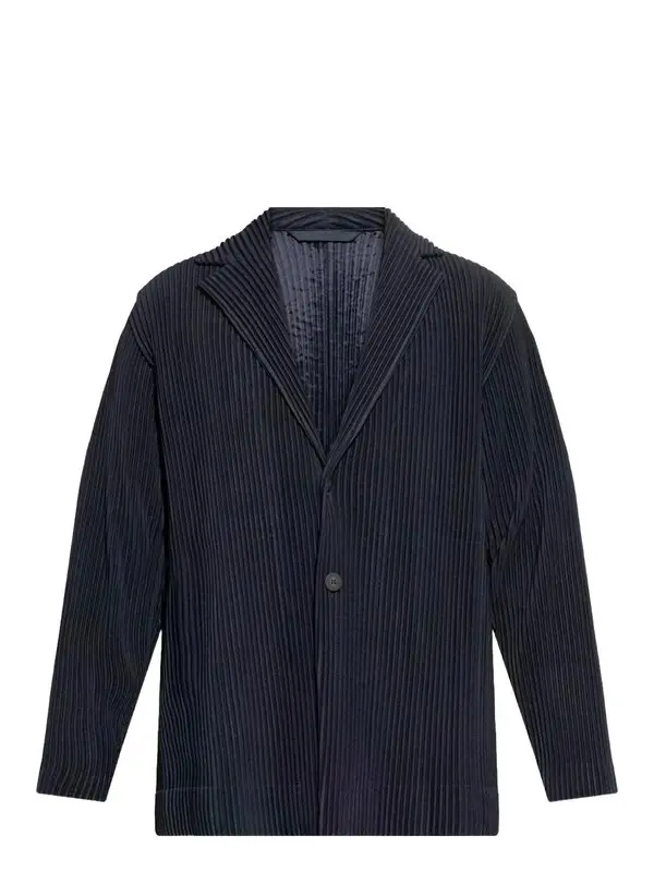 Issey Miyake Pleated Single-breasted Blazer - Blue