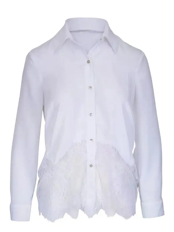 L'Agence Lace-embellished Shirt - White