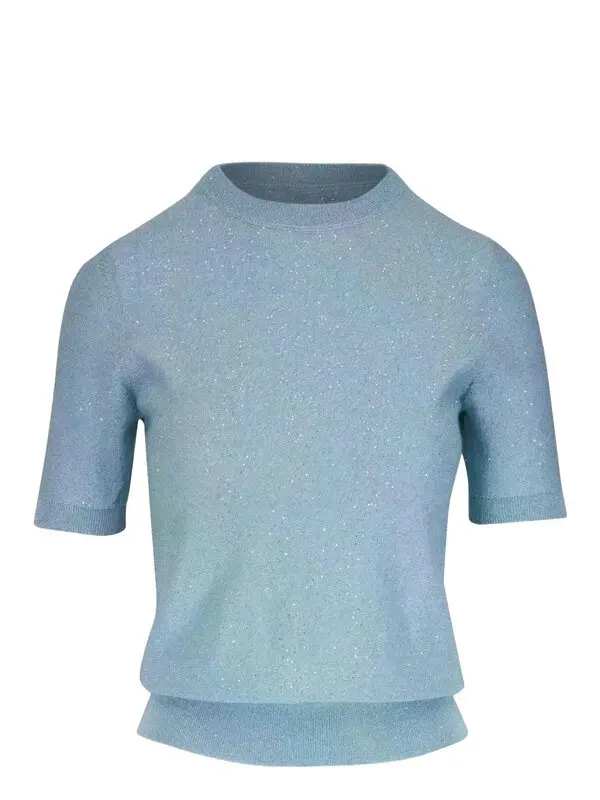 Kinross Cashmere Fine-knit Top - Blue