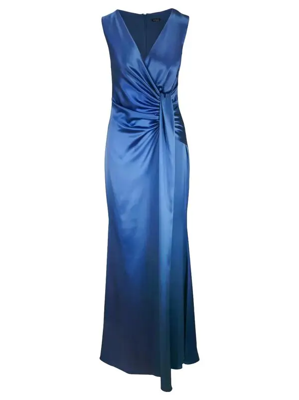 Kiton Ruched-waist Gown - Blue