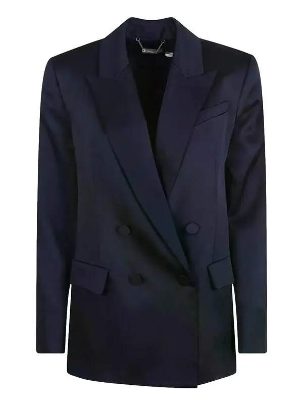 Simkhai Satin Double-breasted Blazer - Blue