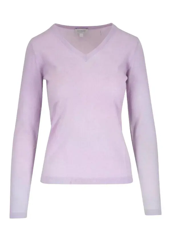 Kinross Cashmere V-neck Jumper - Purple