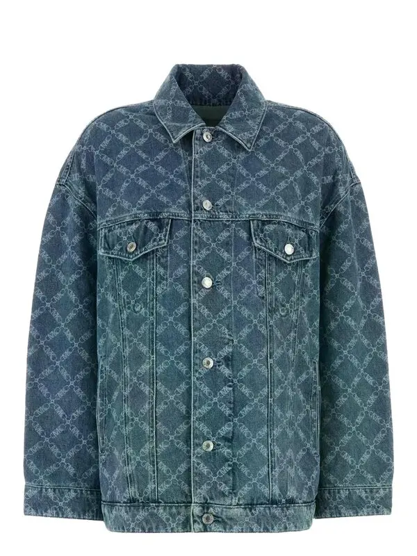Michael Kors Printed Denim Trucker Jacket - Blue