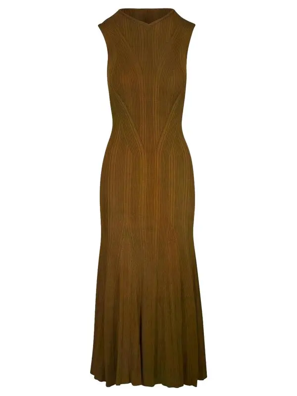 Adam Lippes Sleeveless V-neck Dress - Brown