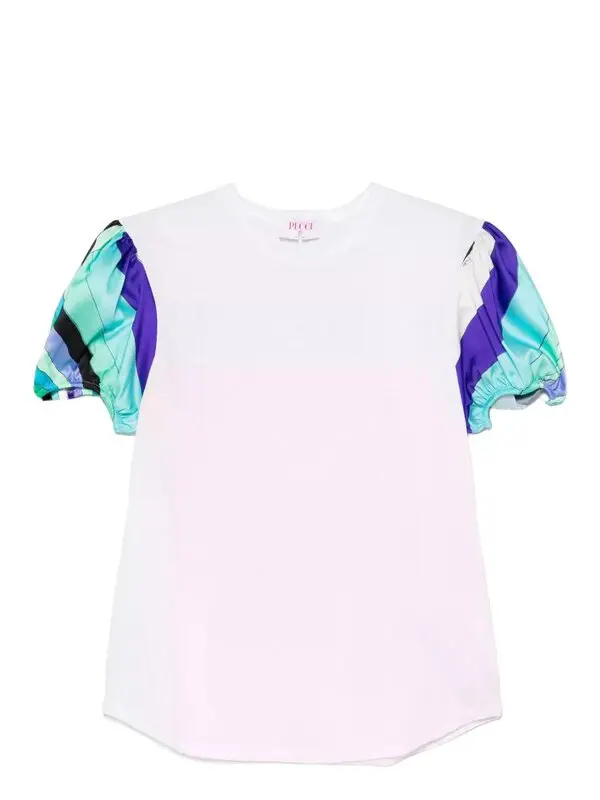 Emilio Pucci Printed Puff-sleeves T-shirt - White