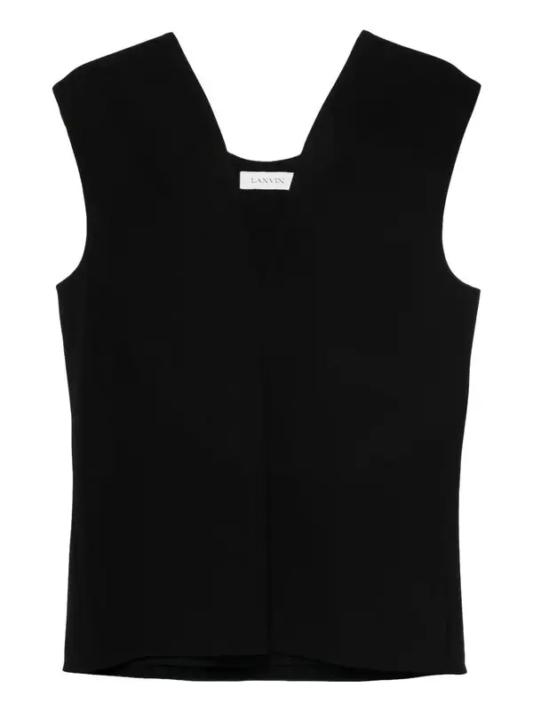 LANVIN Deep V-neck Top - Black