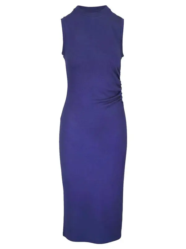 Vince Gathered Midi Dress - Blue