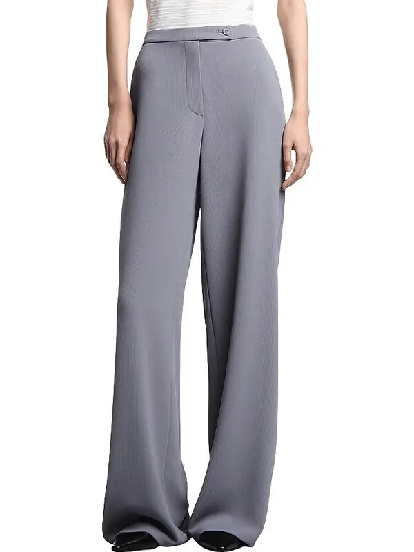 Emporio Armani Fluid Armure Palazzo Pants - Mineral Grey