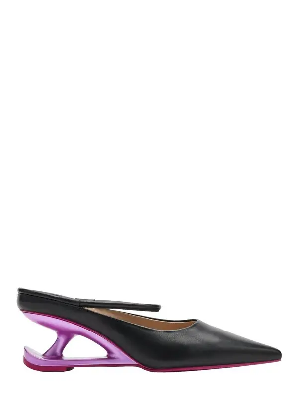 MARC NOLAN Sophia Leather Strap Pumps - Black/magenta