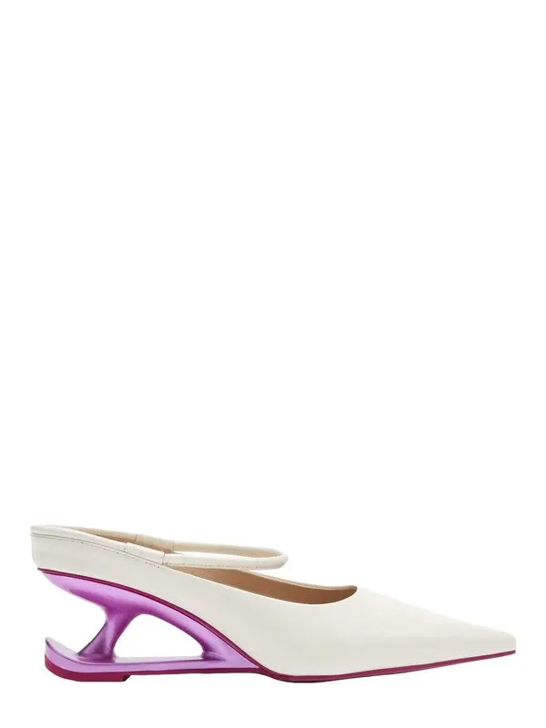 MARC NOLAN Sophia Leather Strap Pumps - Cream/magenta