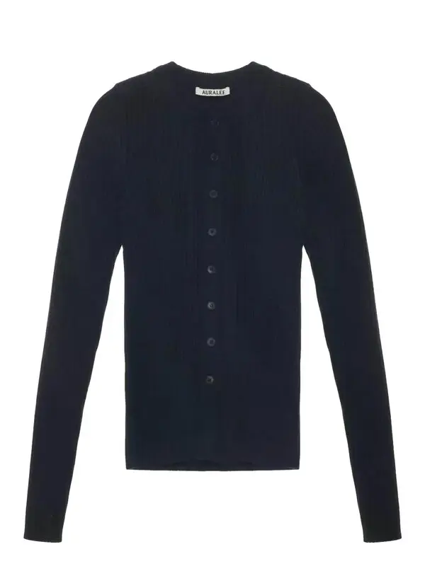 Auralee Silk-blend Cardigan - Black