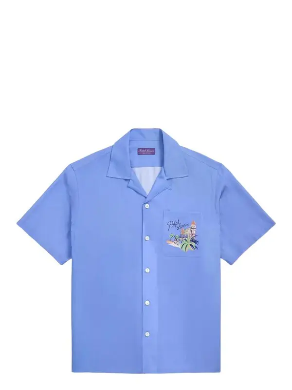Ralph Lauren Purple Label Logo-print Shirt - Blue