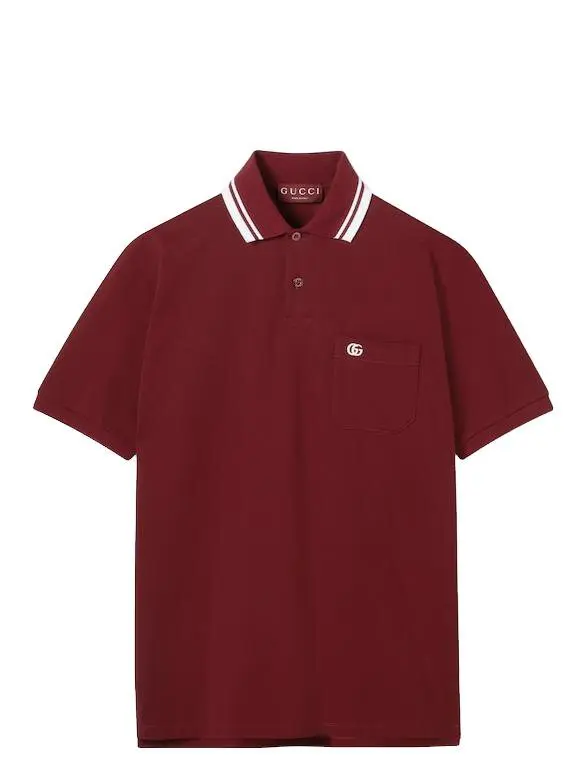 Gucci Cotton Piquet Polo Shirt With Embroidery - Red