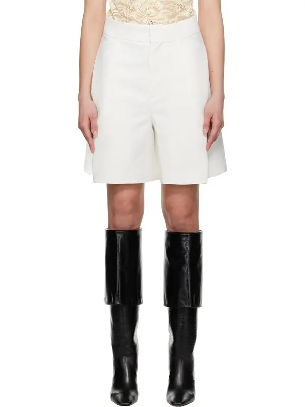 Victoria Beckham Pleat Detail Culotte Shorts - Ivory