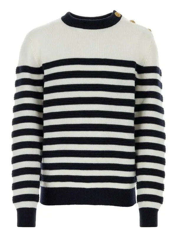Balmain Striped Knitwear - Blancmarine