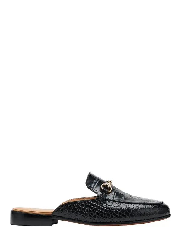 MARC NOLAN Ms. Del Sol Loafer Mule - Black Croc