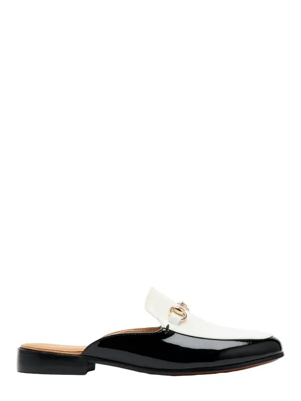 MARC NOLAN Ms. Del Sol Loafer Mule - Black/white Patent