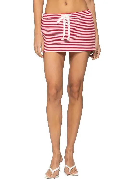 EDIKTED Striped Mini Skort - Red