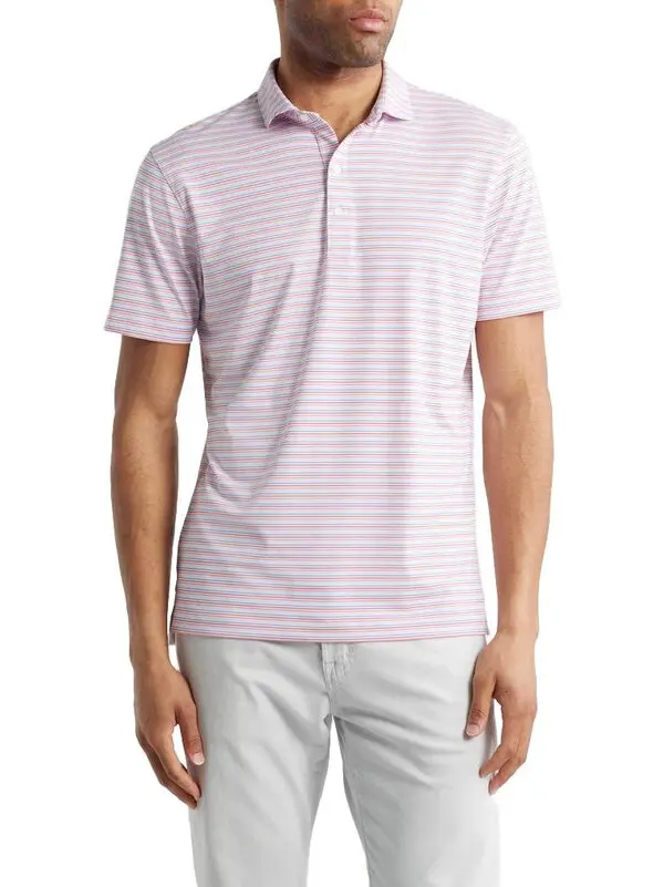 Johnnie-o Kamdon Stripe Prep-formance Golf Polo - Lobster