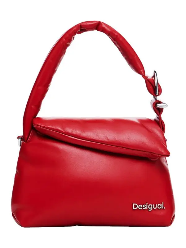 Desigual Small Quilted Sheepskin Leather Handbag - Red