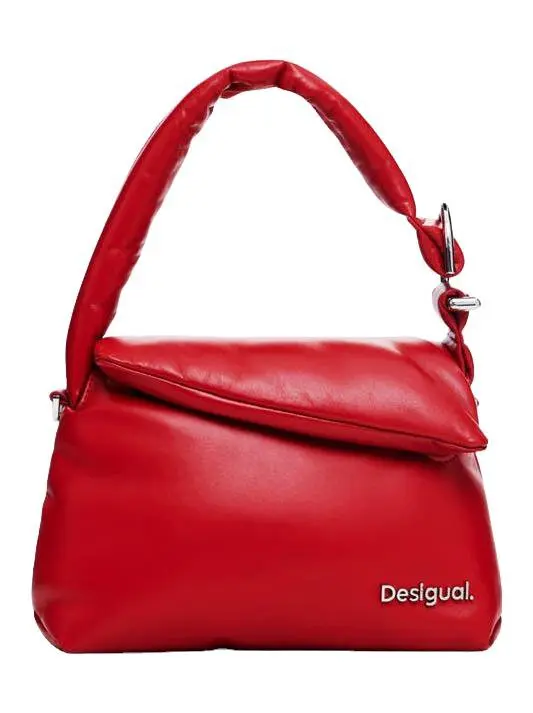 Desigual Small Quilted Sheepskin Leather Handbag - Red
