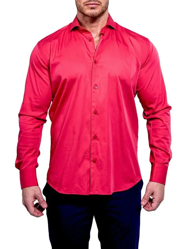MACEOO Einstein Aristocratluxestretch Button-up Shirt - Red
