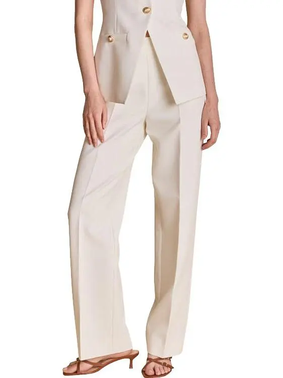 Endless Rose High-waist Straight Leg Pants - Ivory