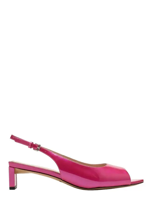 MARC NOLAN Carmen Slingback Peep Toe Heels - Magenta Patent