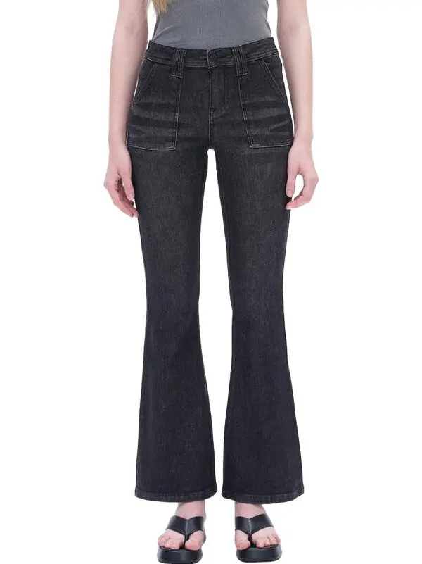 BAYEAS Low Rise Flare Jeans - Black