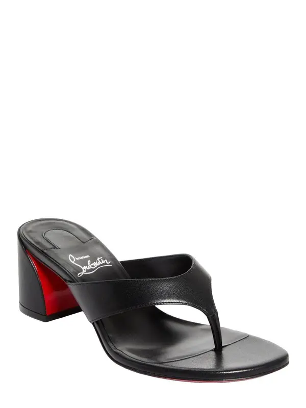 CHRISTIAN LOUBOUTIN Janetonga Thong Sandal - Black/ Lin Black