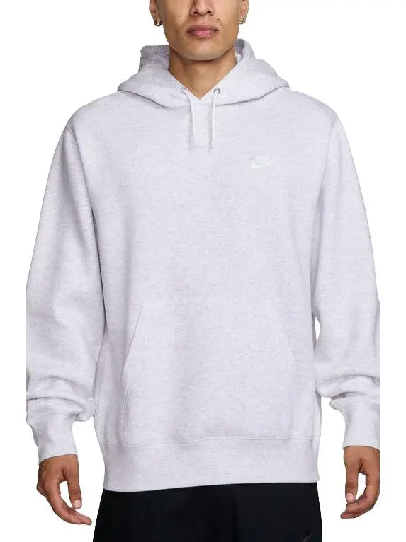 Nike Club Fleece Pullover Hoodie - Birch Heather/white