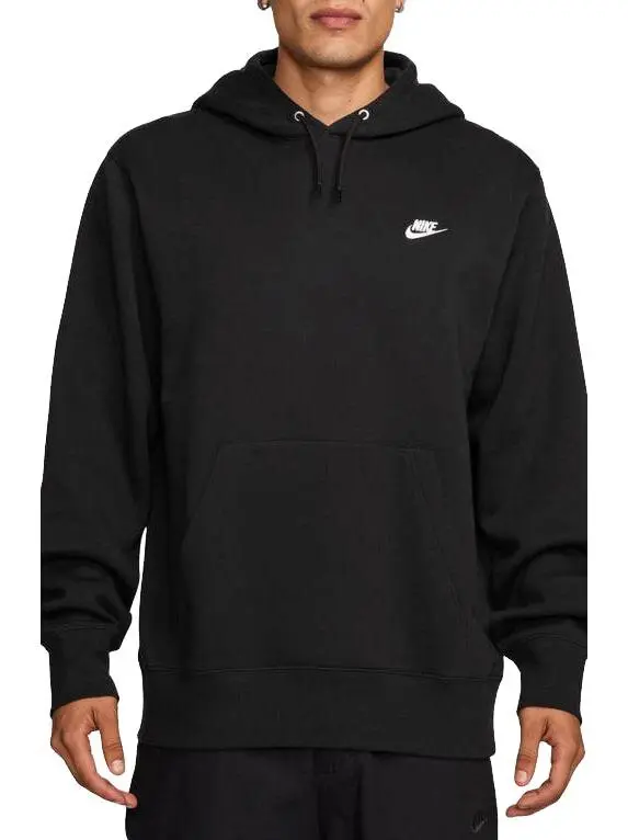 Nike Club Fleece Pullover Hoodie - Black/ White