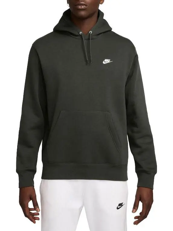 Nike Club Fleece Pullover Hoodie - Sequoia/white
