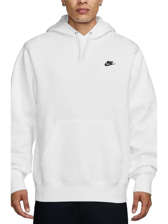 Nike Club Fleece Pullover Hoodie - White/ Black