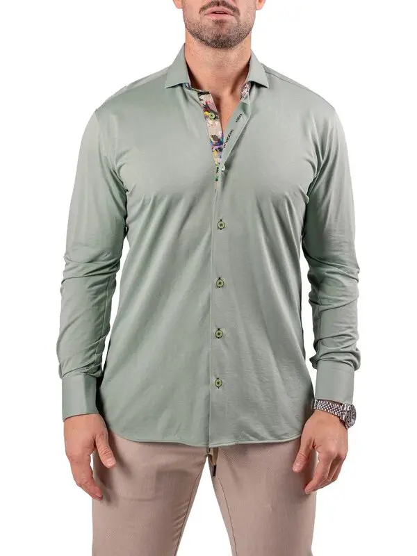 MACEOO Einstein Resistance0150 Button-up Shirt - Green