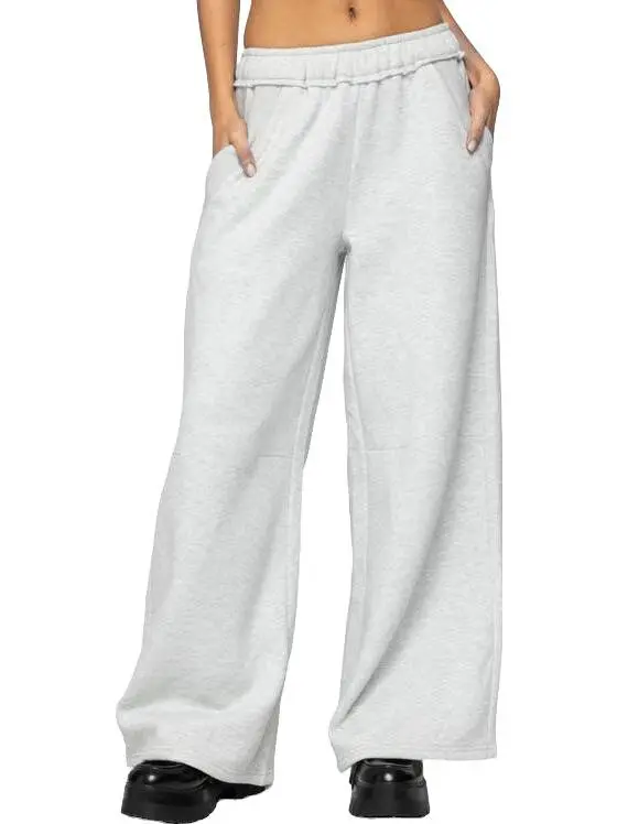 EDIKTED Oversize Low-rise Sweatpants - Gray-melange
